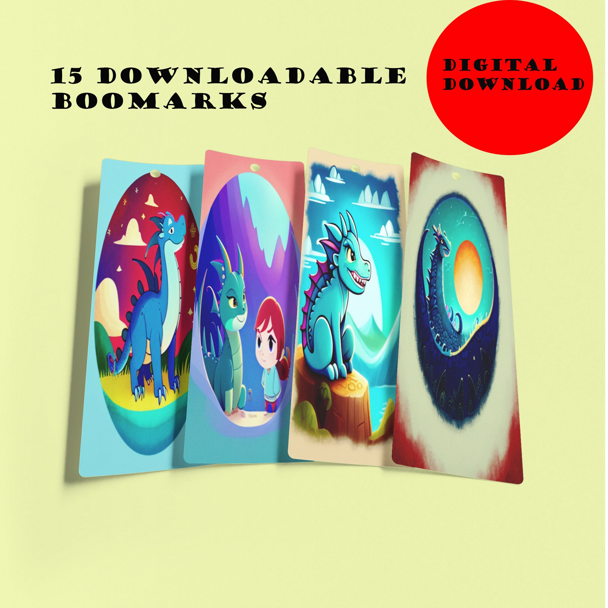 15 Printable Dragon Themed Bookmarks| Bookmark Set| Printable Bookmarks ...