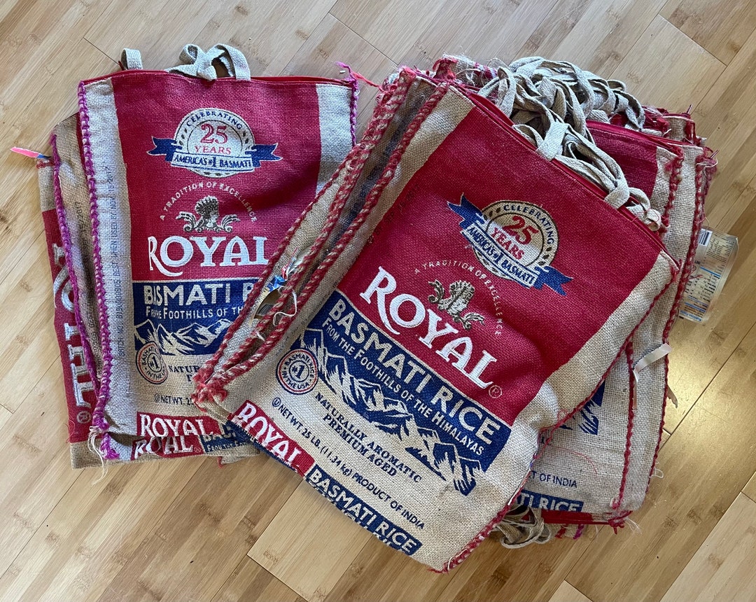 Royal Basmati Rice Bags, Burlap Sacks, Totes, Jute for Crafting, Unique ...