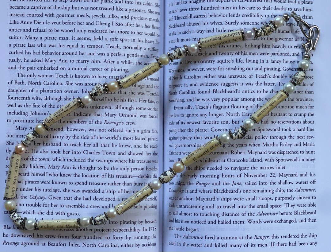 Recycled Book Paper Bead Necklace, Recycled Paper Beads - Etsy