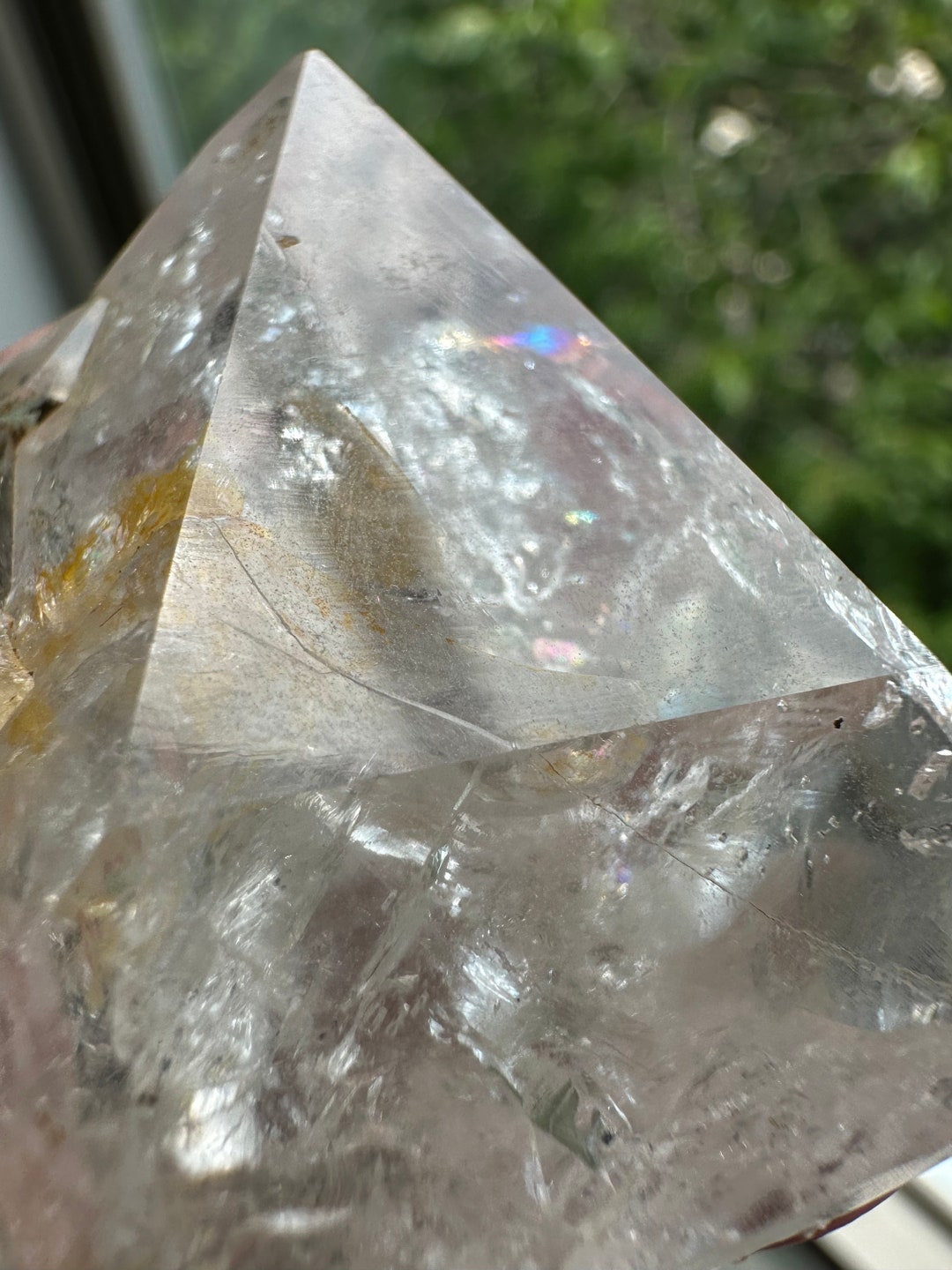 Large Herkimer Diamond Quartz: Carbon Inclusion, Rainbow Inclusions ...