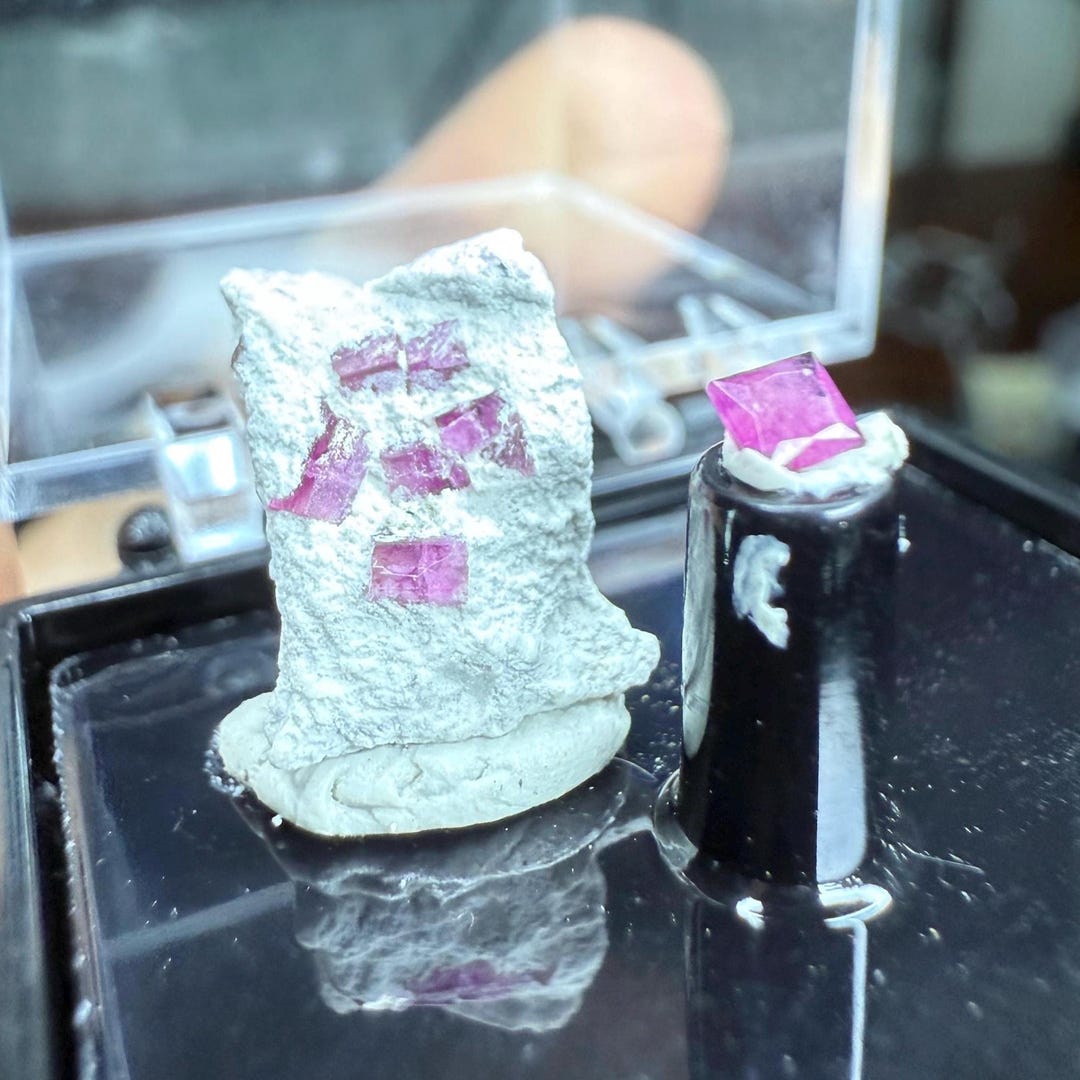 Red Beryl, Bixbite, Wah Wah Mountains, Utah - Set of Faceted and ...