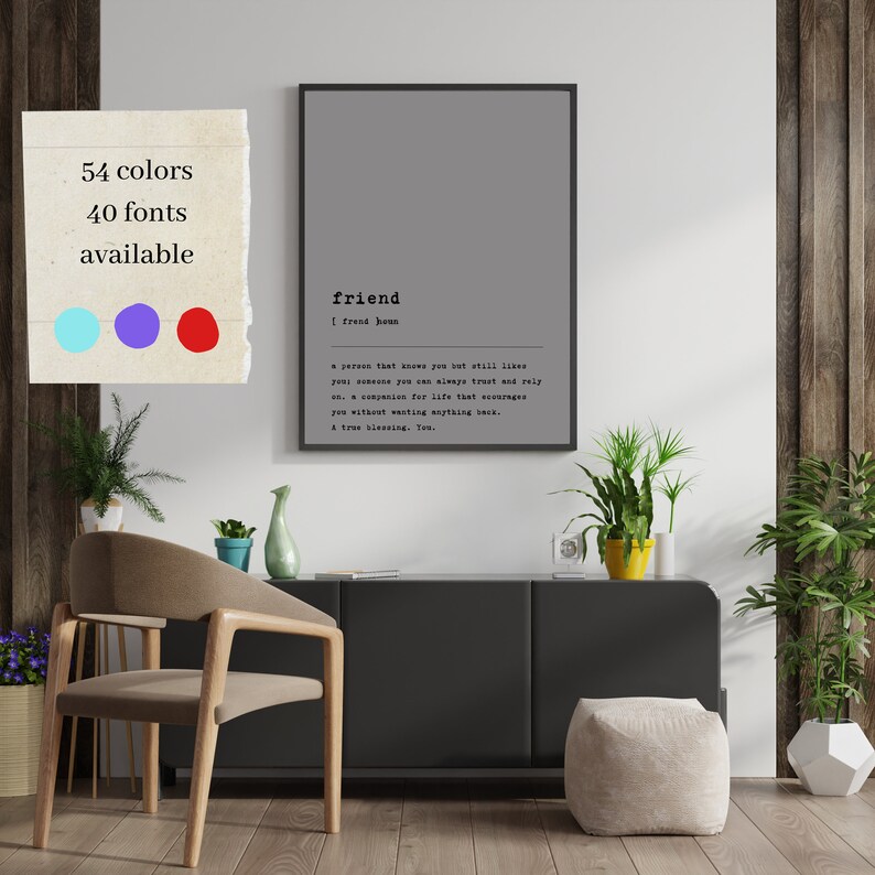 Digital Custom Definition Poster, Personalized Definition Wall Art ...