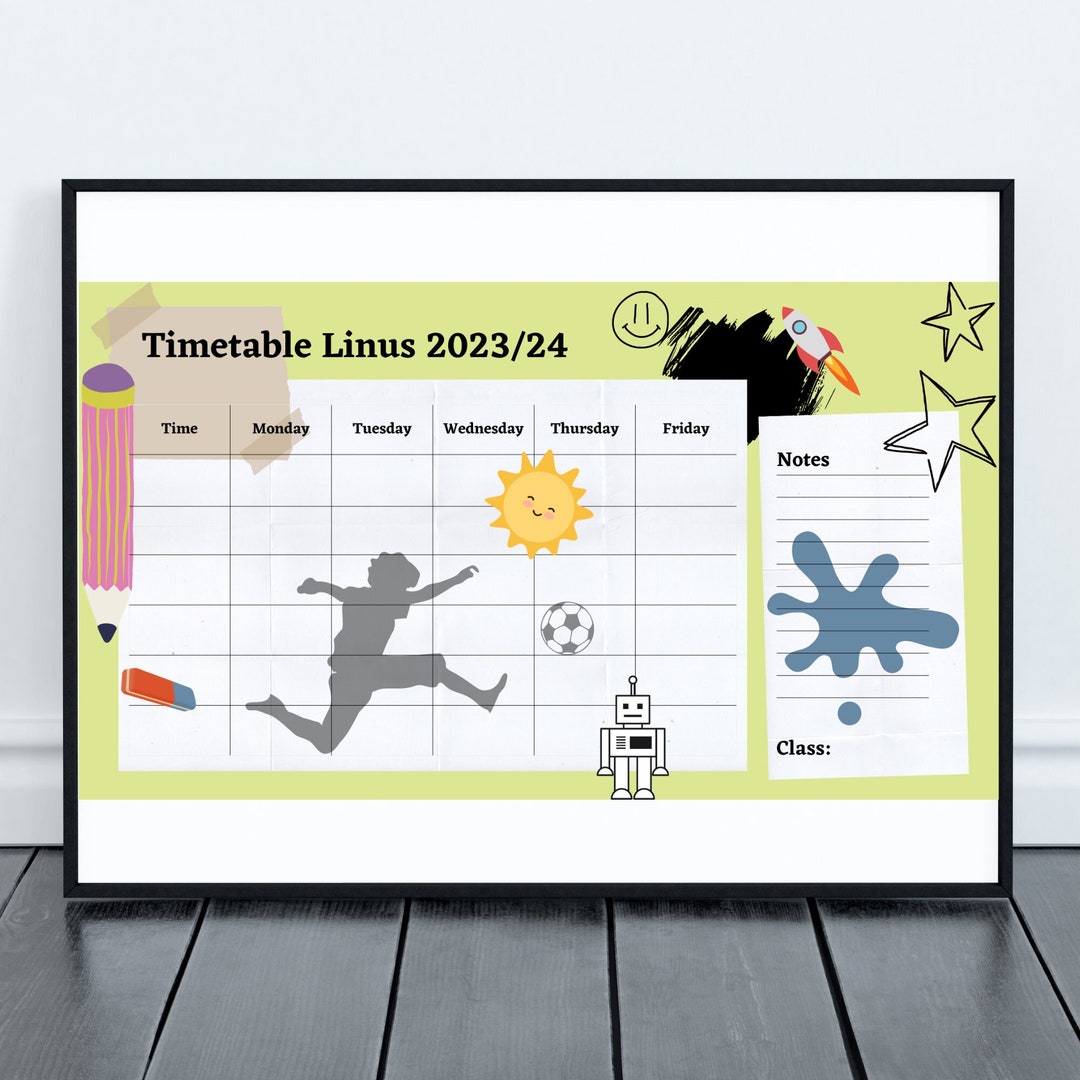 Custom Childrens Weekly Planner, Printable Timetable for Kids, Daily ...