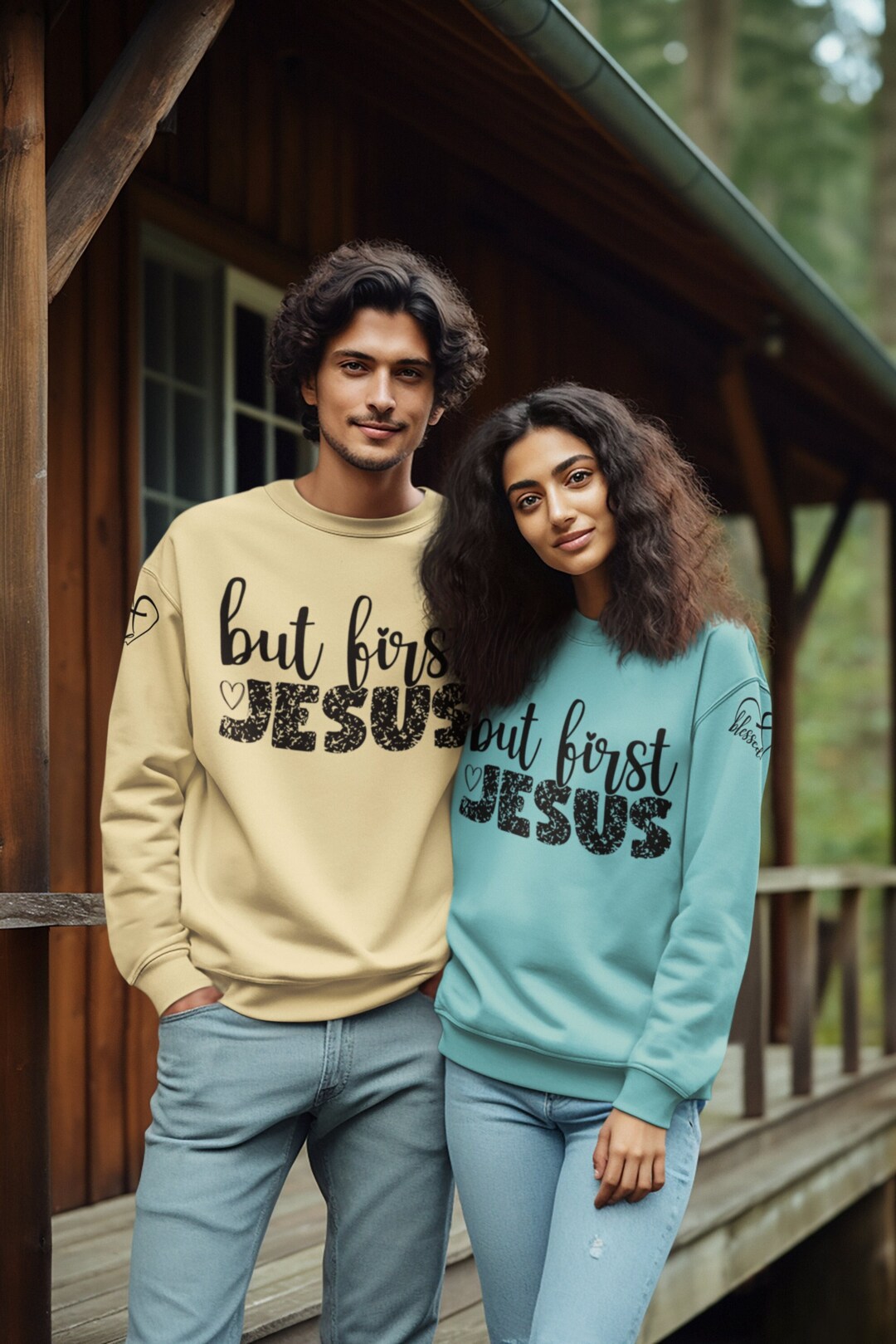 Faithful Fashion: but First Jesus Design Unisex Crewneck Sweatshirt ...