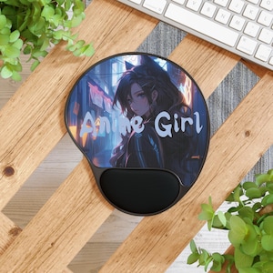 Cute Anime Girl Mouse Pad With Wrist Support Perfect for Gaming and ...