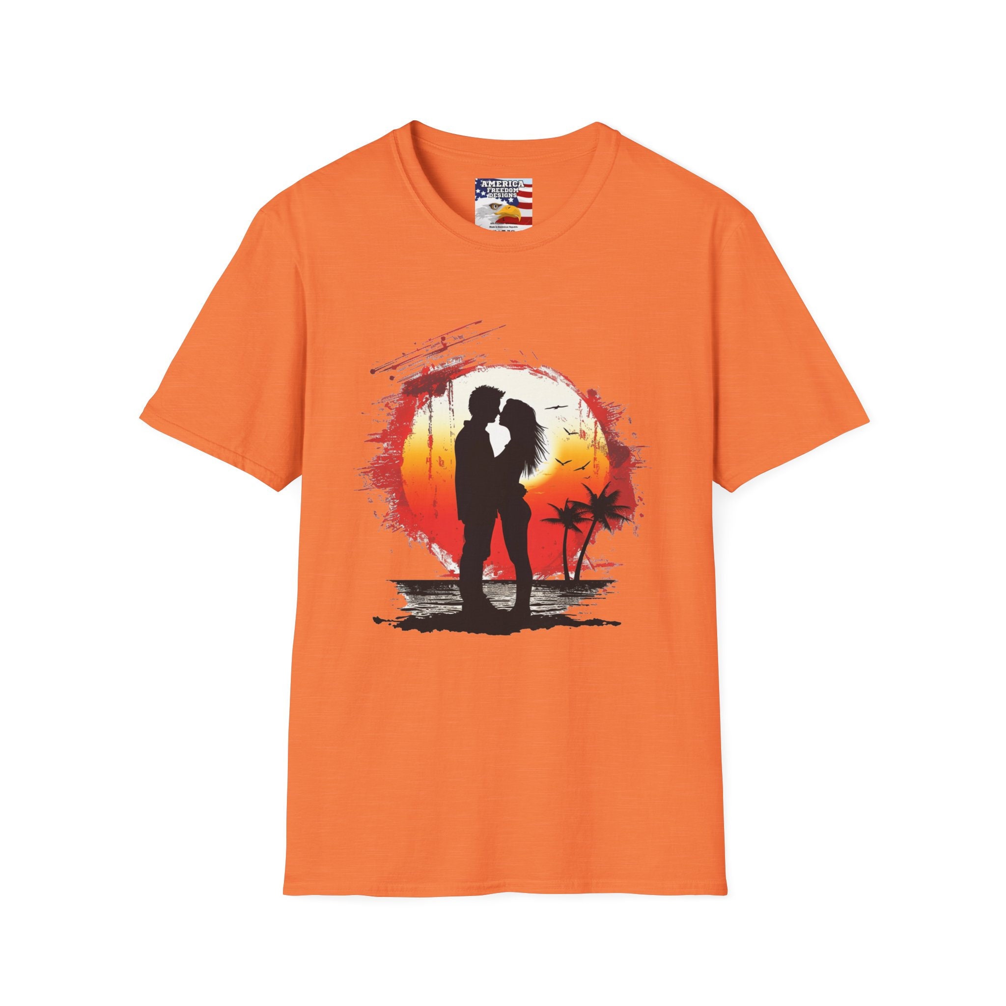 Romantic Couple on Tropical Beach Sunset T-shirt | Beach Vacation ...