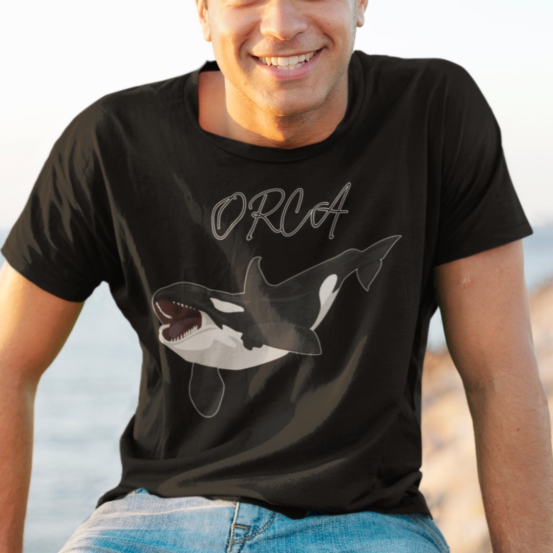 Orca Killer Whale T-shirt | Diving Black and White Orca With Open Mouth ...