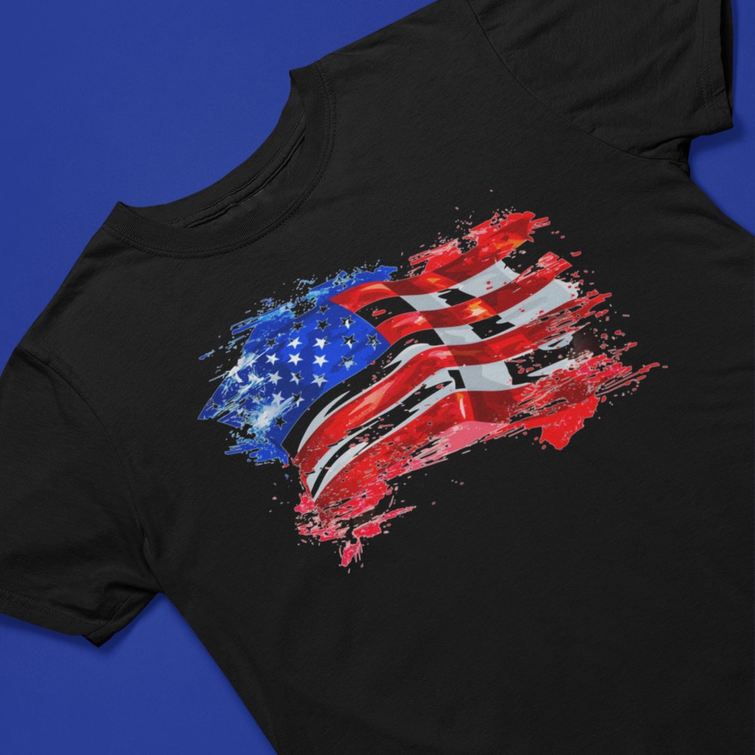 Distressed American Flag T-shirt a Patriotic Tribute | Unisex Heavy ...