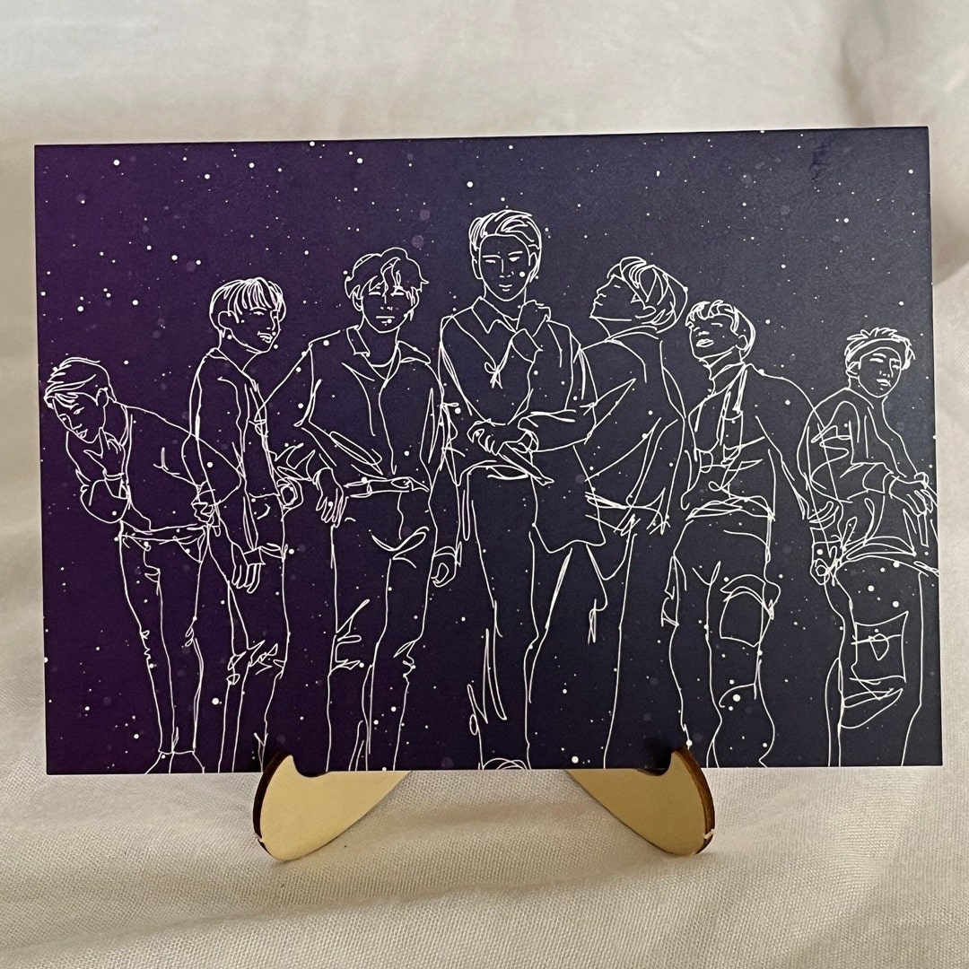 Bts-inspired Greeting Cards, BTS Custom Art, Greeting Cards for Army ...