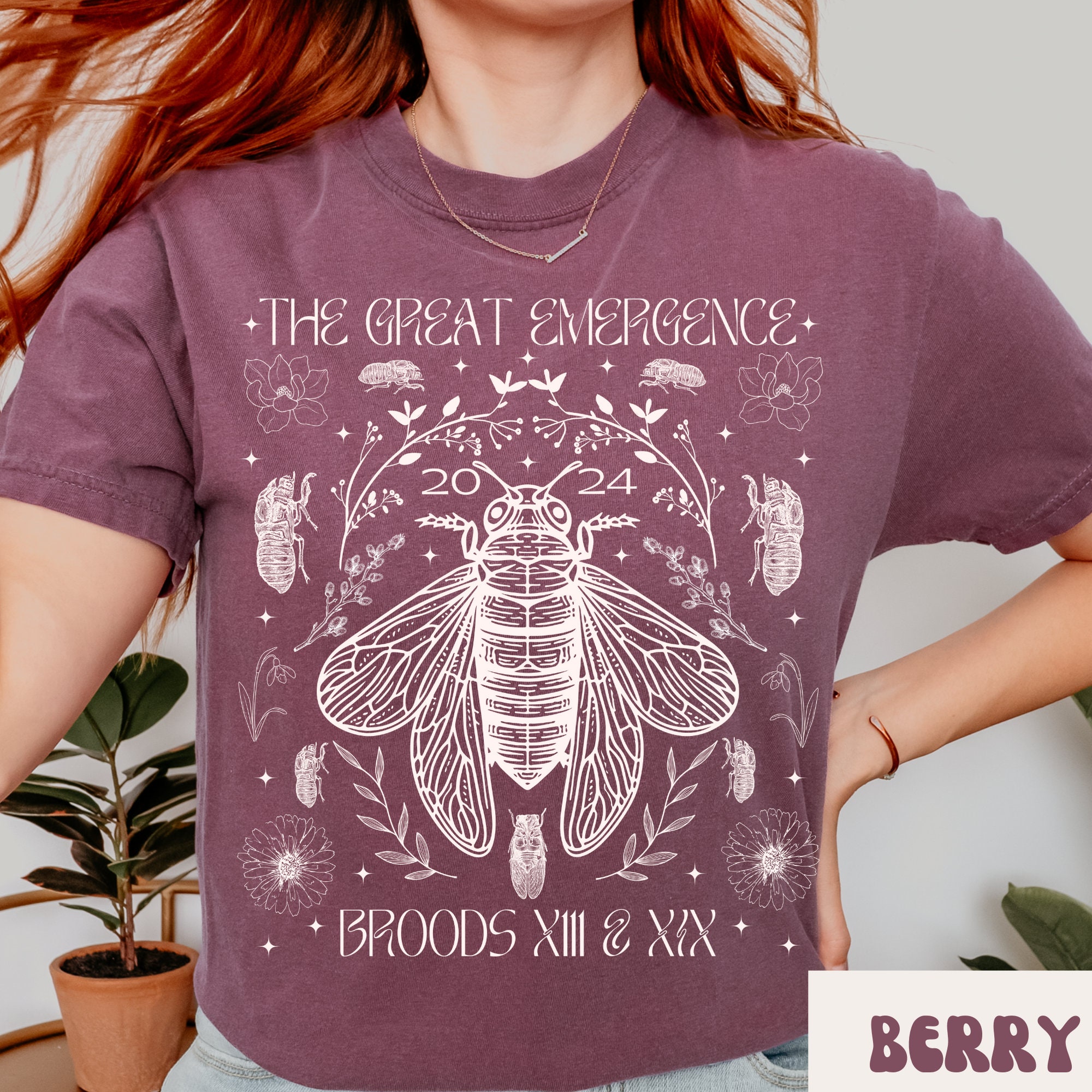2024 Cicada Comfort Colors Shirt Celestial Indie Tee Year of the Cicada ...