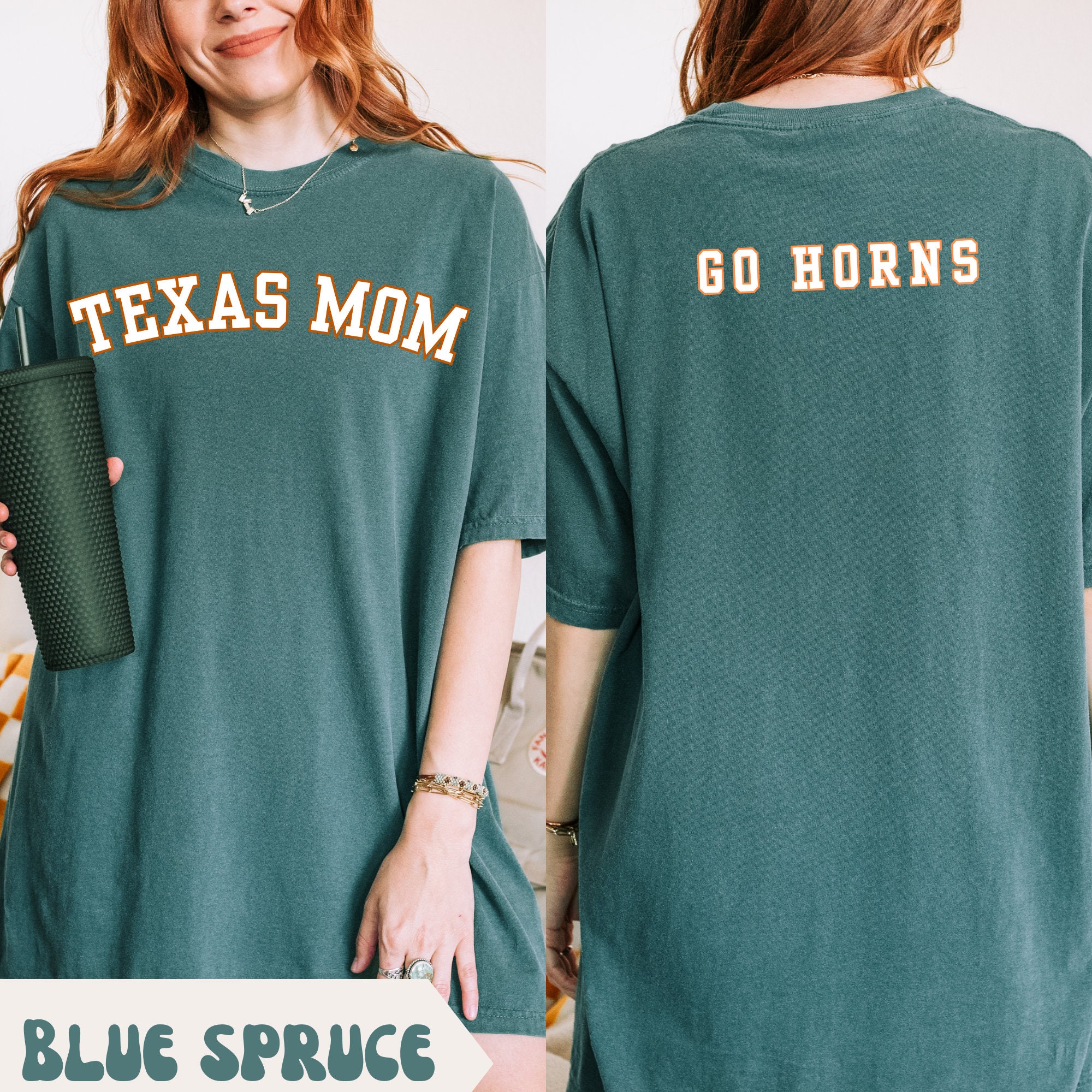 Texas Mom Comfort Colors Shirt Mama Game Day Tee Varsity College Regalo ...