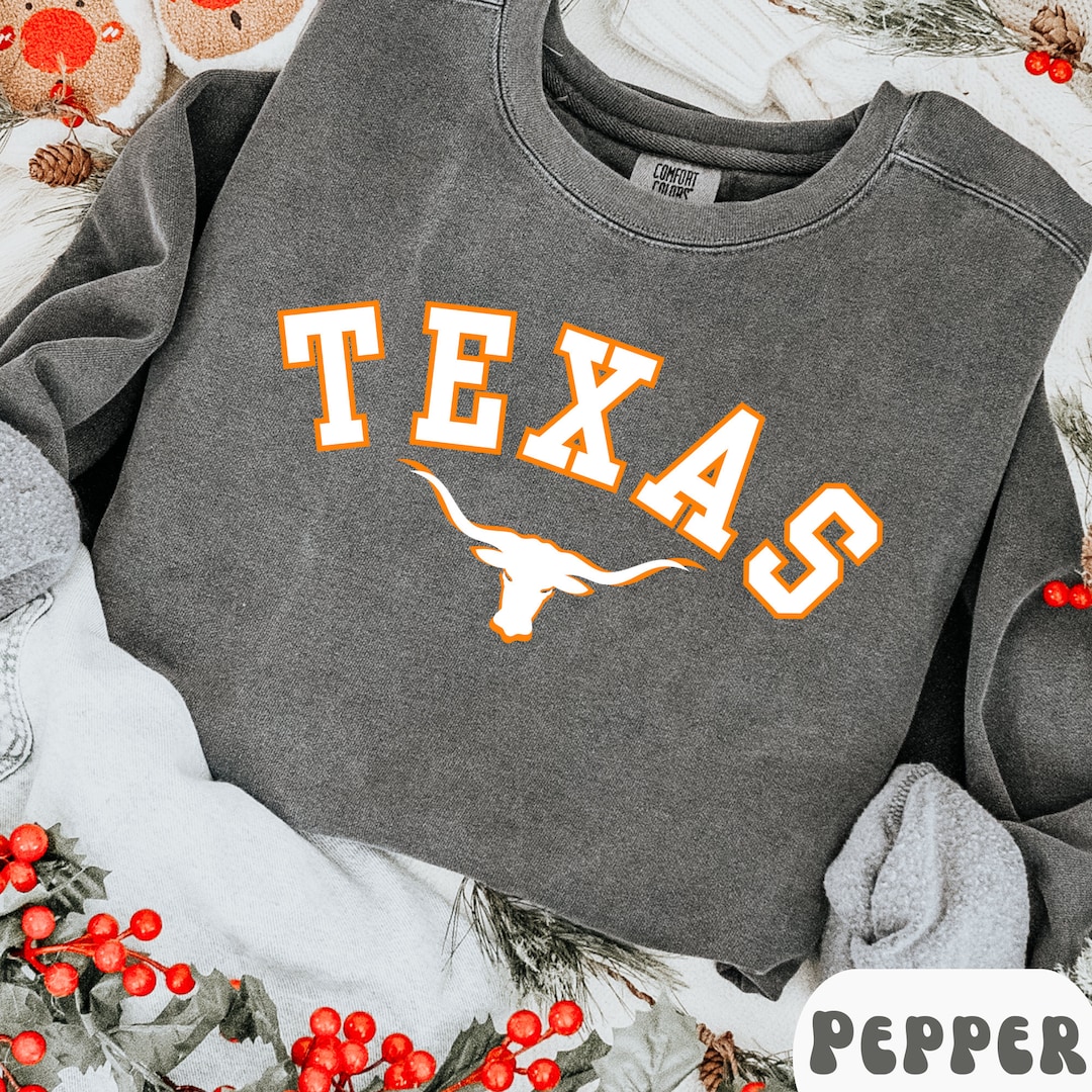 Texas Comfort Colors Sweatshirt Go Horns Crewneck UT Fan Gift Game Day ...
