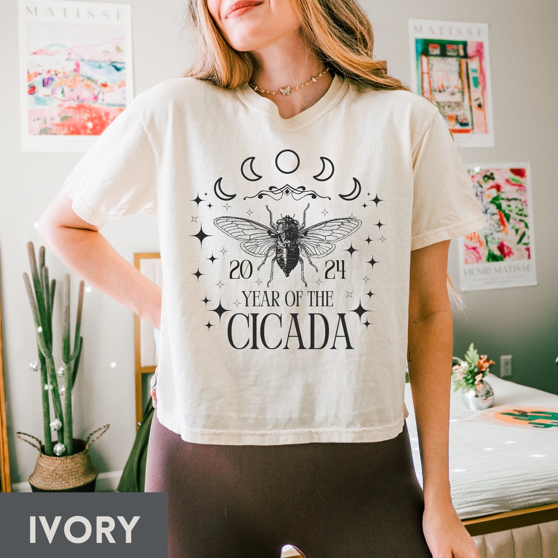 Cicada Crop Top Comfort Colors 2024 Year of the Cicada Dark Academia ...