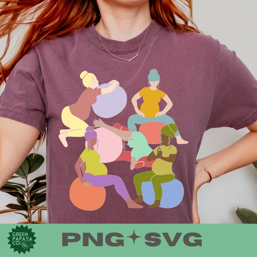 Birth PNG Doula SVG Birth Ball Downloadable Midwifery Gifts Baby Shower ...