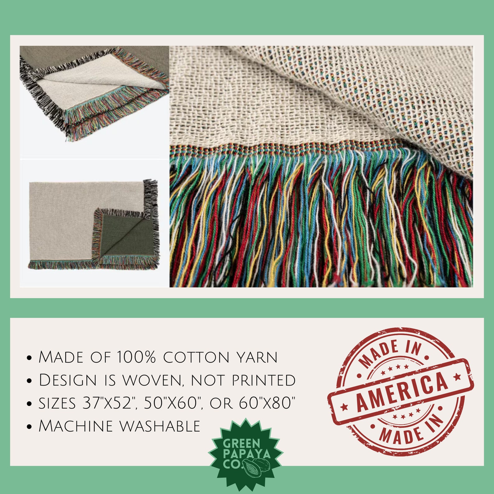 Forest Woven Blanket Aspen Tree Mountain Housewarming Gift Boho Decor ...