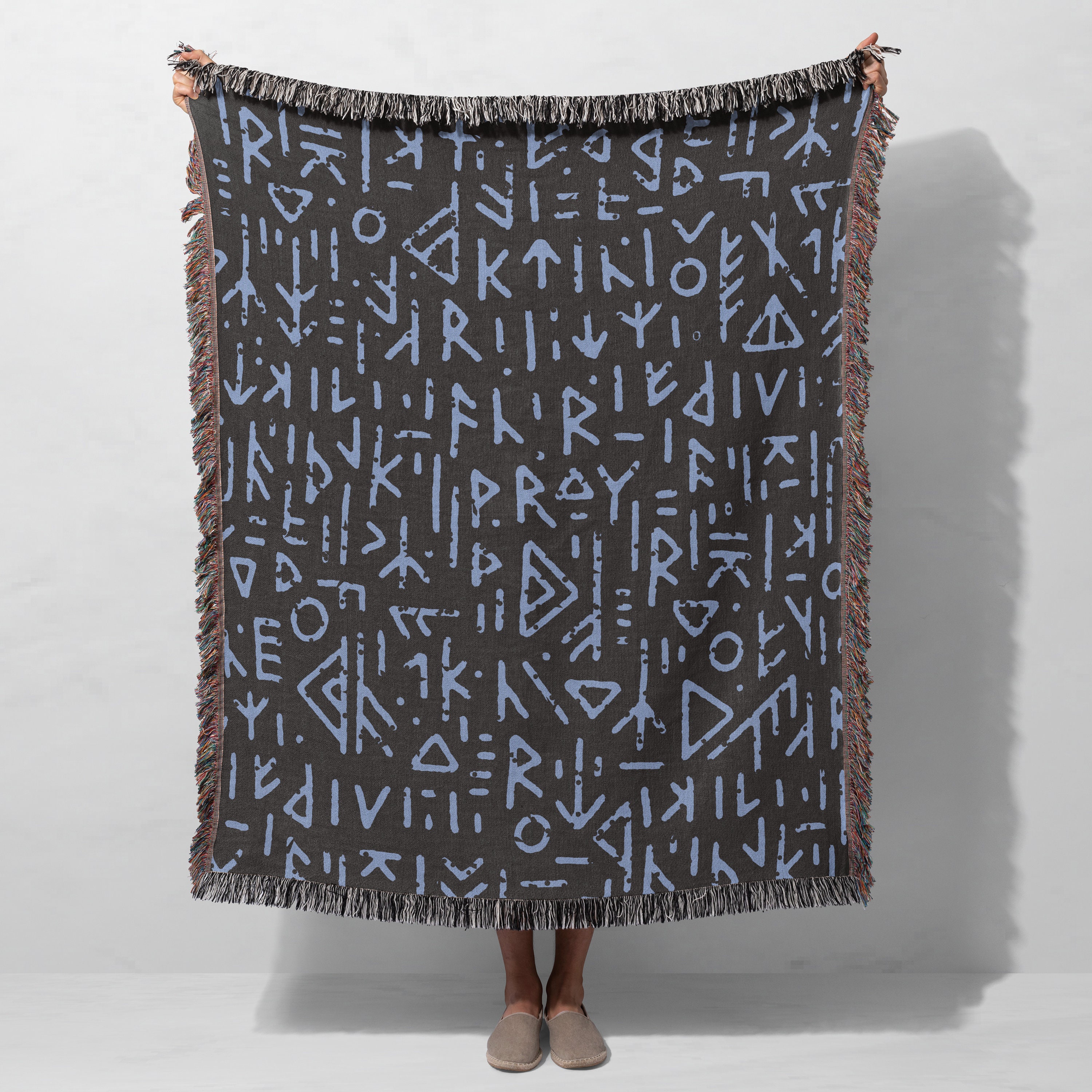 Viking Runes Throw Runic Blanket Rune Scandinavian Gothic Folk Art ...