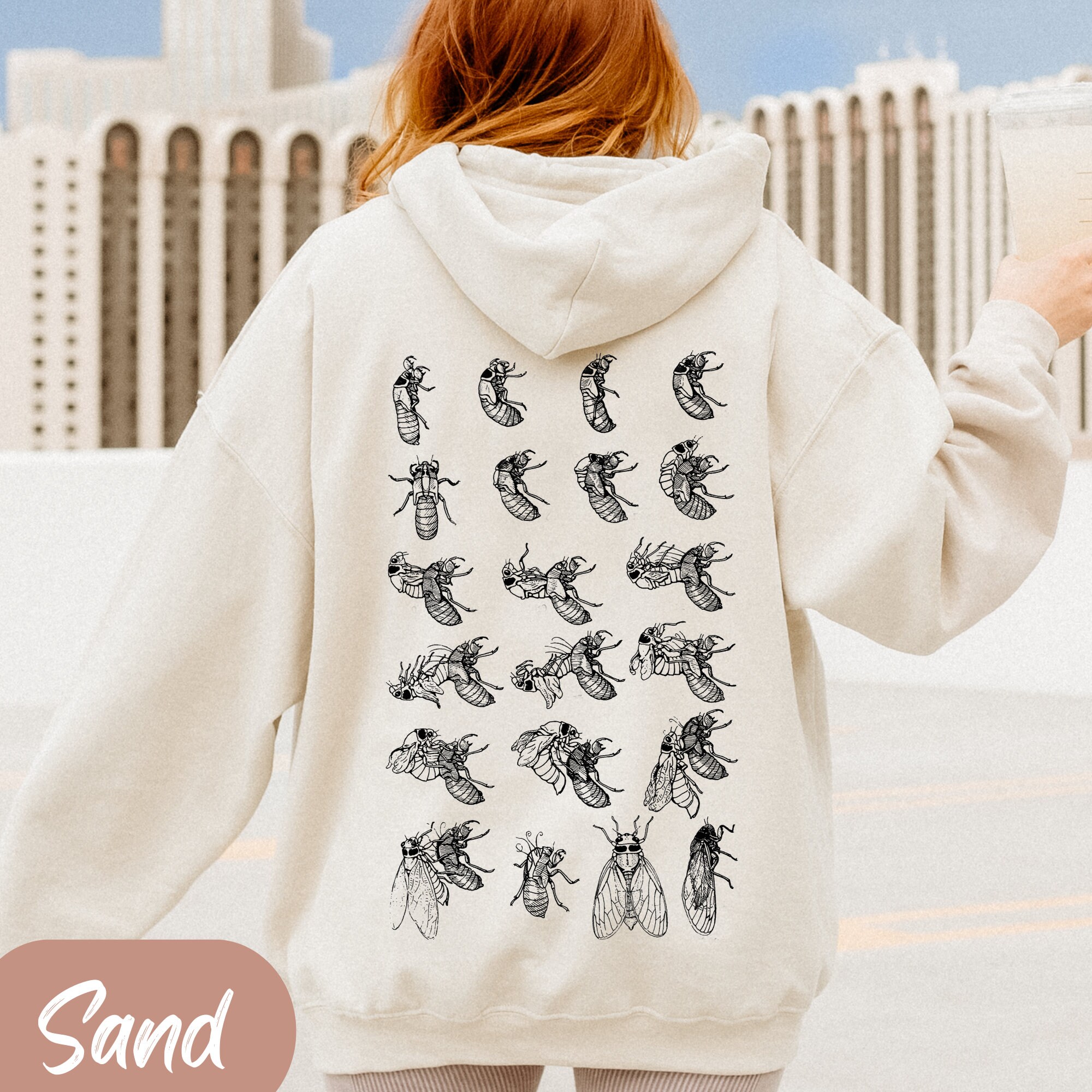 Cicada Hoodie Dark Academia Clothing Cicadas 2024 Brood Indie Pullover ...
