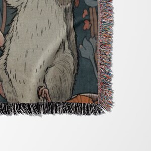 Rat Blanket Whimsical Woven Throw Blanket Light Academia Adorable Rats ...