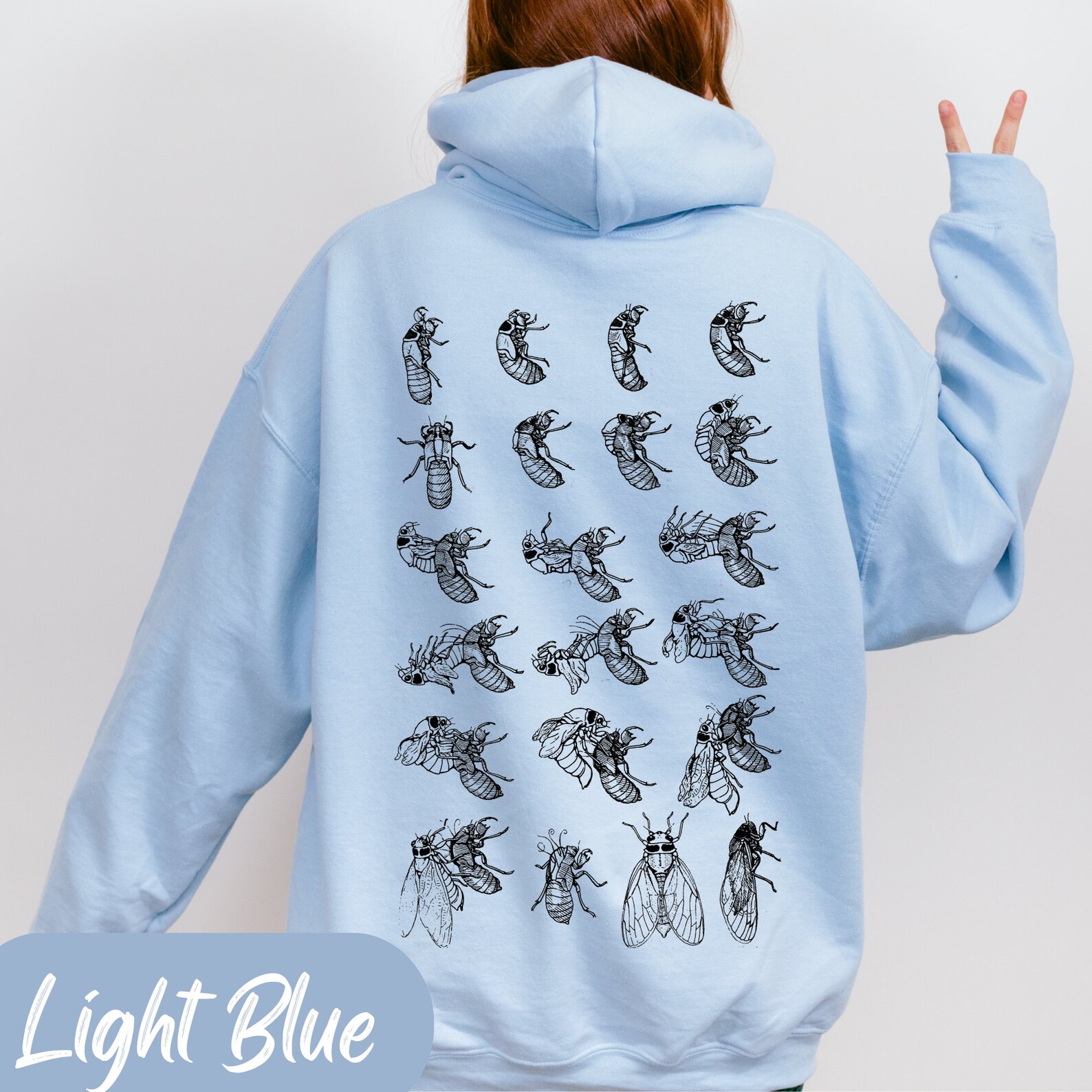 Cicada Hoodie Dark Academia Clothing Cicadas 2024 Brood Indie Pullover ...