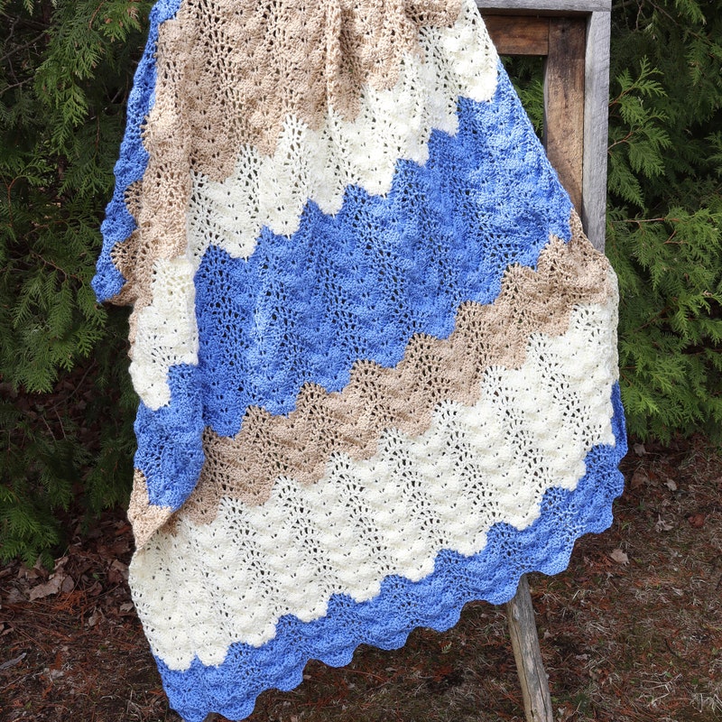 Blue Ripple Afghan - Etsy