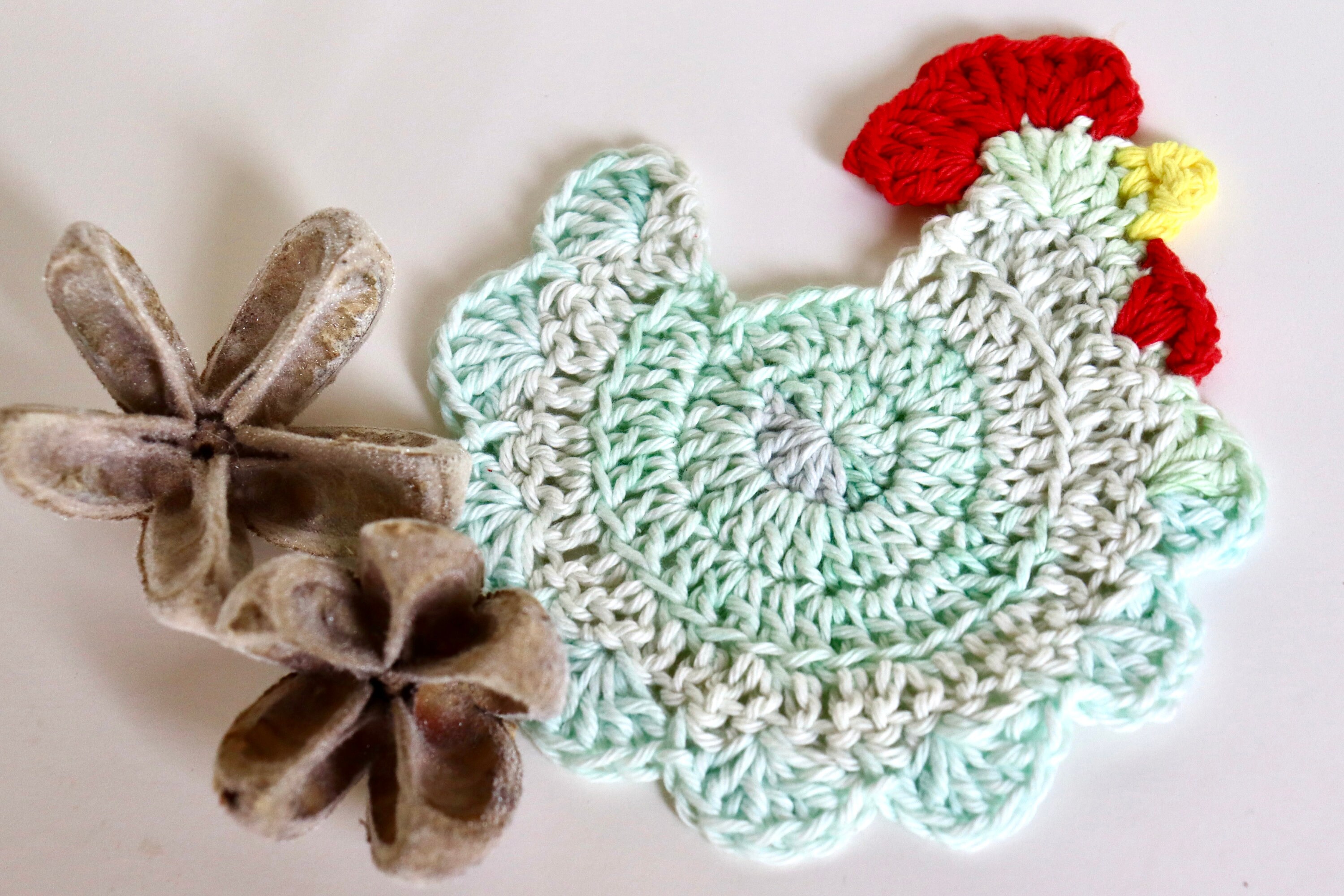 Set of 4 Crochet Chicken Coasters, Farmhouse Decor, 100% Cotton ...