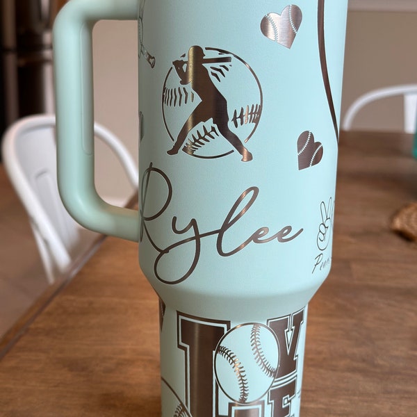 Engraved Softball Stanley Tumbler - Etsy