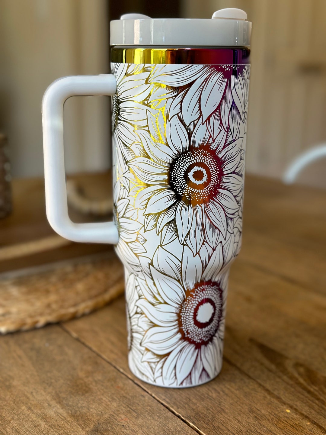 Sunflower Laser Engraved on 40oz or 30oz Tumbler. Personalized for Free ...