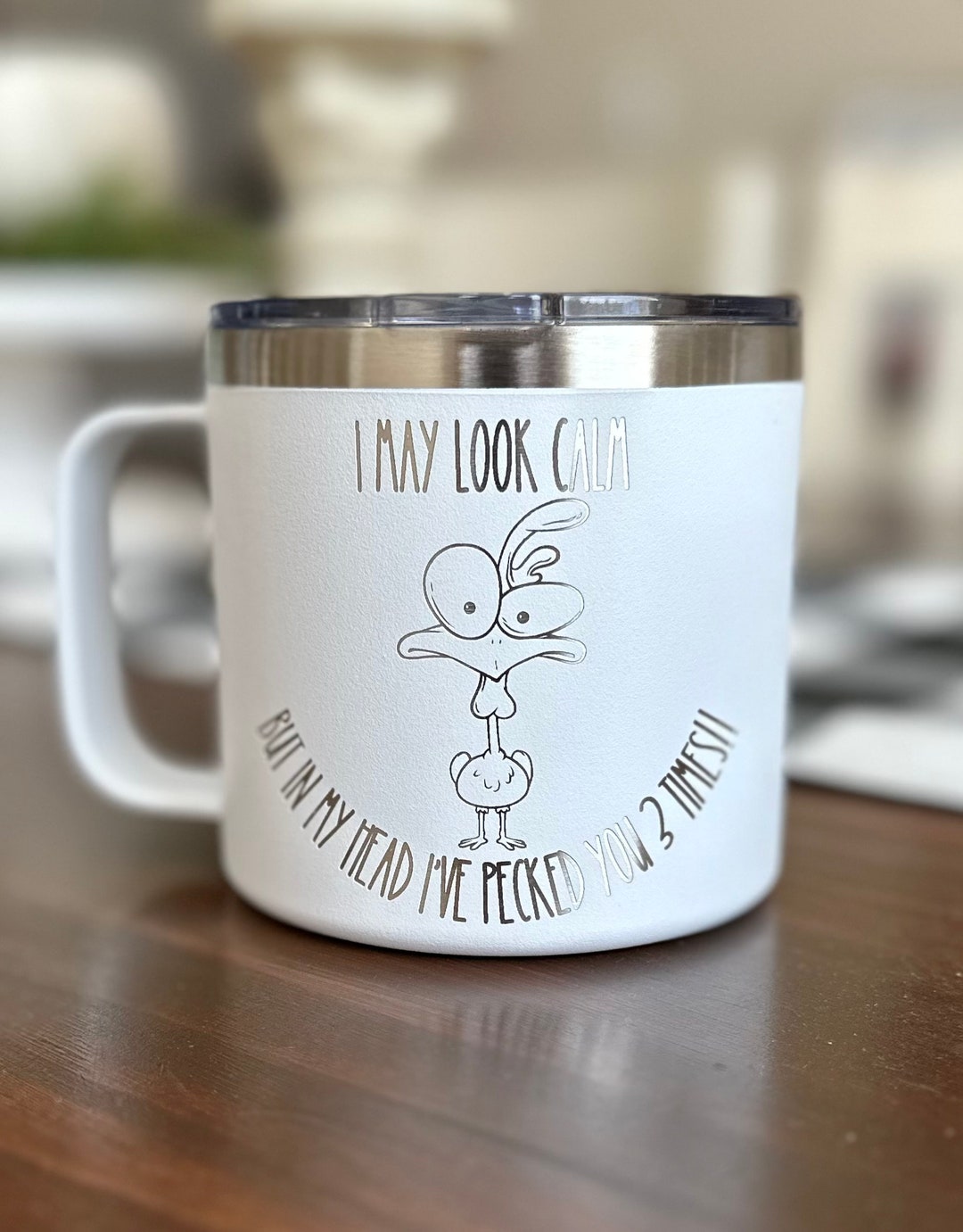 Funny Chicken. I May Look Calm, SVG File, Lightburn File, Fun Cup ...