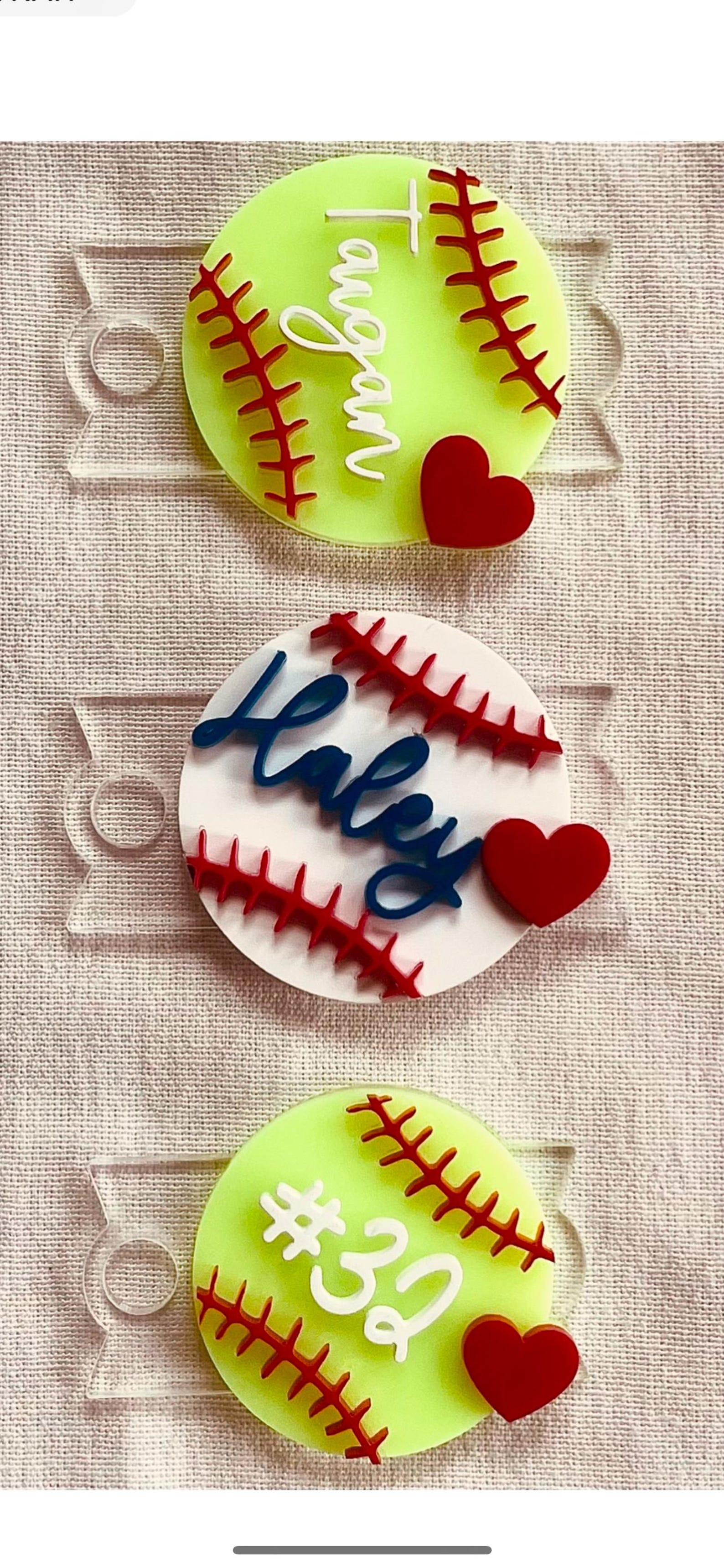Baseball or Softball With Heart Stanley Topper 30 and 40 Oz Tumbler ...
