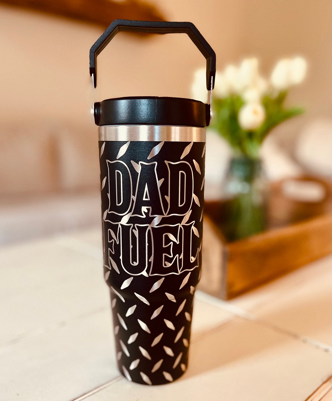 DAD Fuel With Diamond Plate Laser Engraved on a 40oz/30oz Tumbler or ...