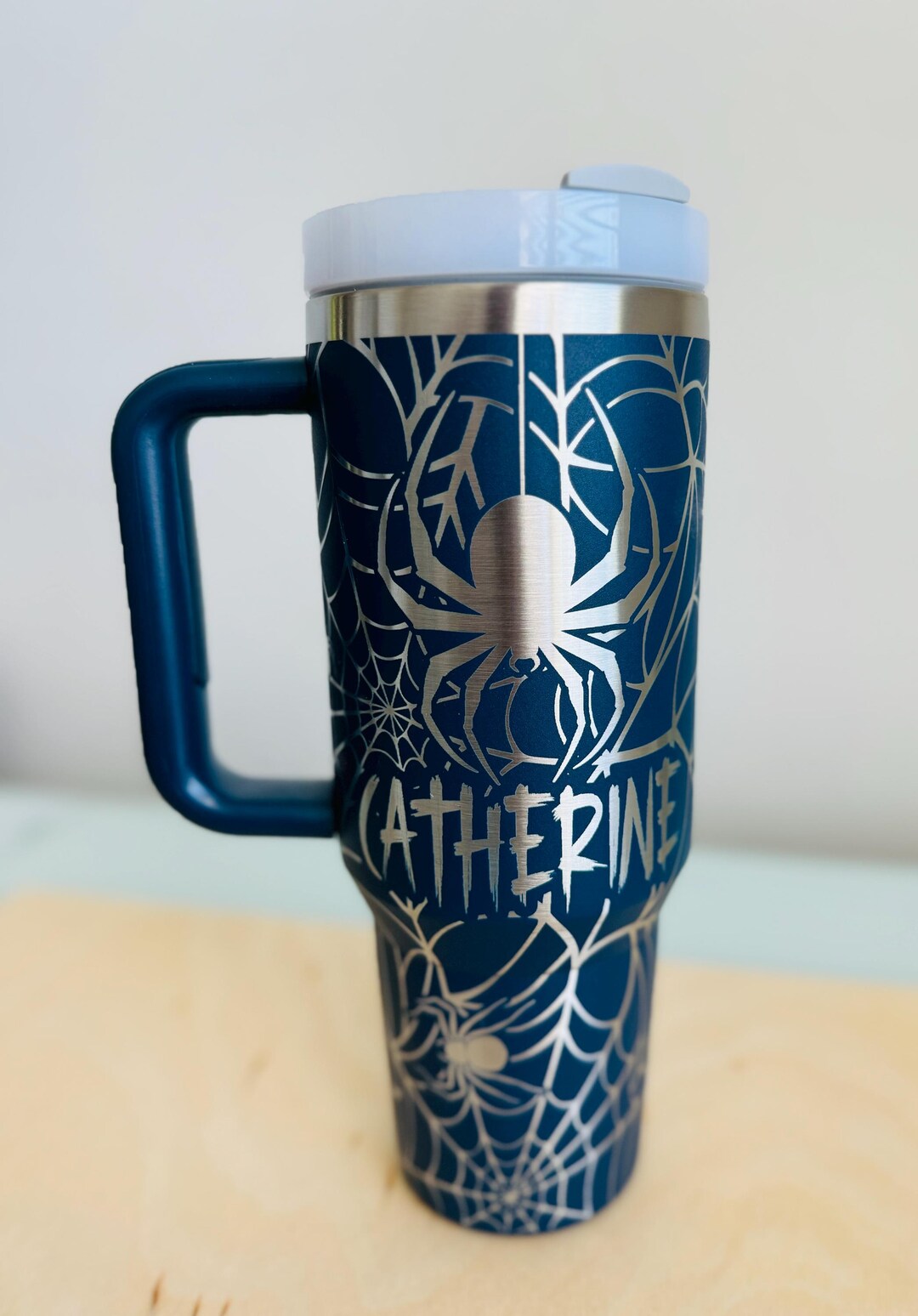 Spooky Seamless Spider Web Full of Spiders Laser Engraved on a 40oz ...