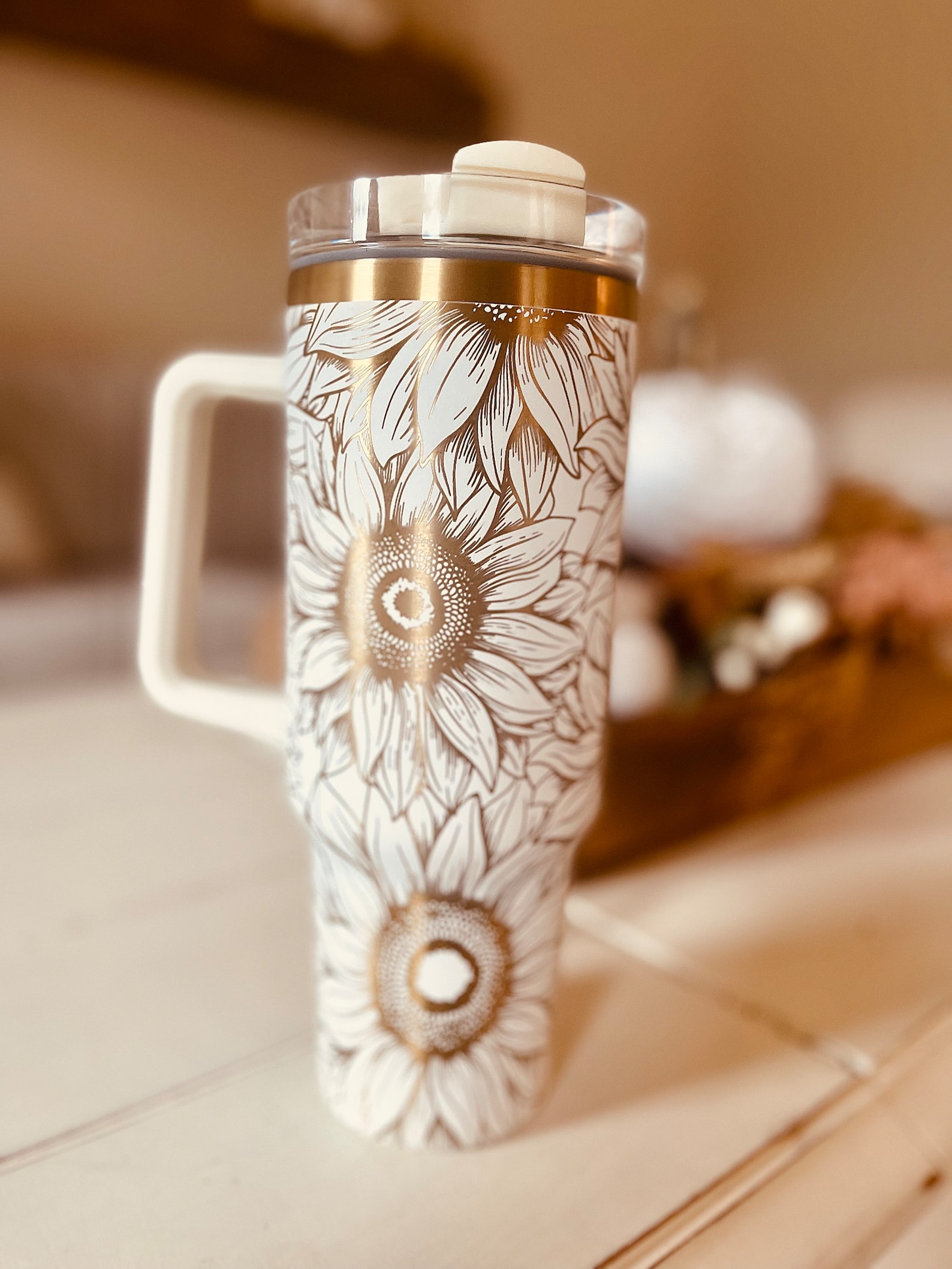 Sunflower Laser Engraved on 40oz or 30oz Tumbler. Personalized for Free ...