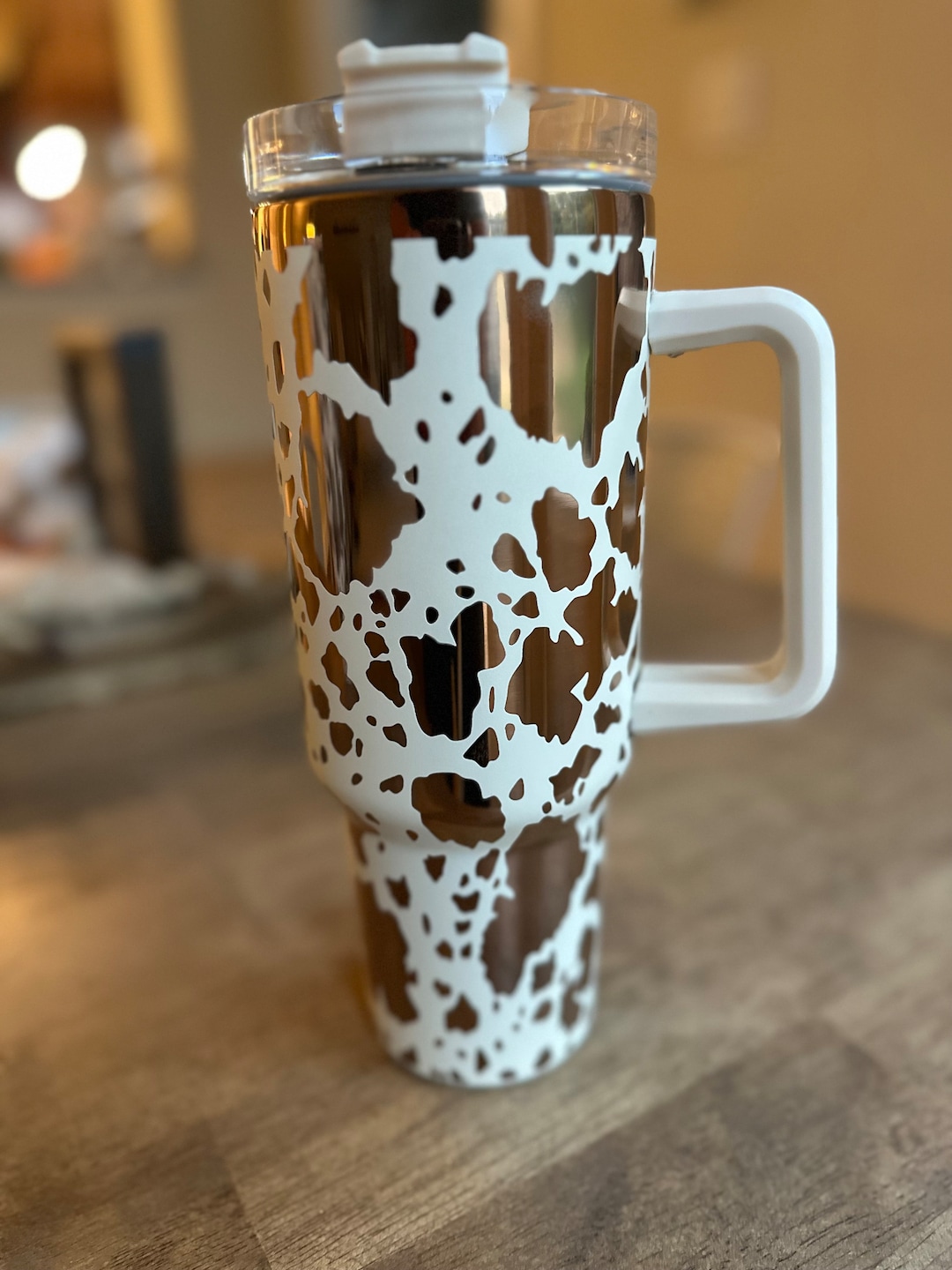 Cowhide Wrap Laser Engraved on a Stainless Steel 40oz/30oz Tumbler or ...