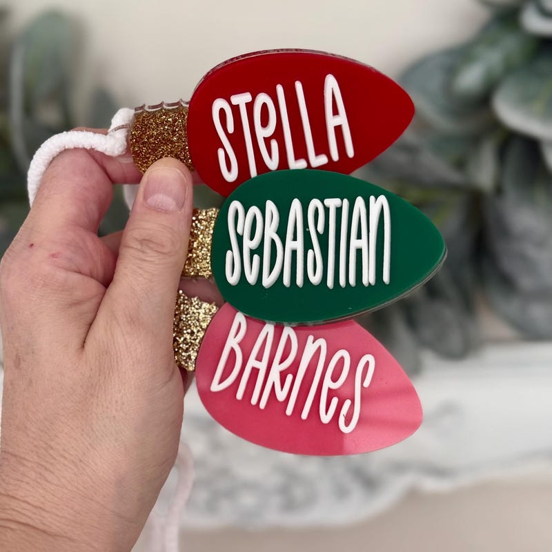 Acrylic Stocking Tag Bulb - Etsy