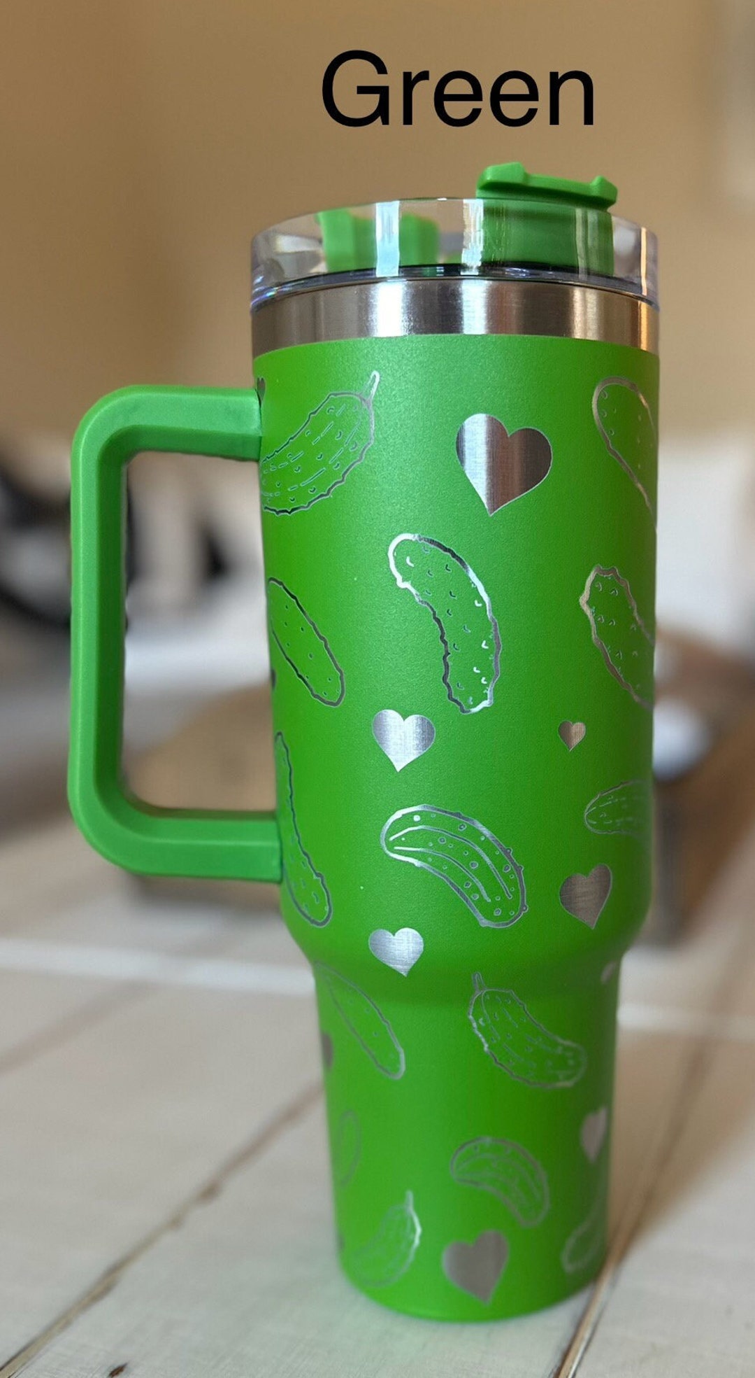 Pickles and Hearts Cup Laser Engraved on 40oz Tumbler. Great Gift for a ...