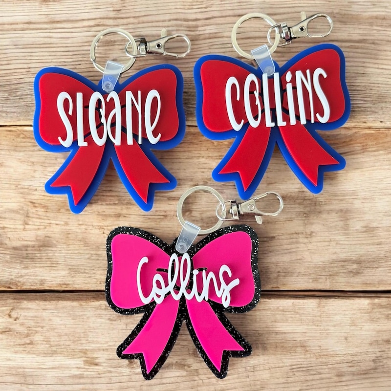 Cheer Bow Key Chain - Etsy