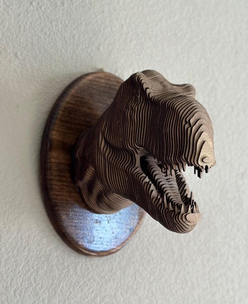 T Rex Mounted Head File Only Includes Wall Mount Dinosaur Head Mancave ...