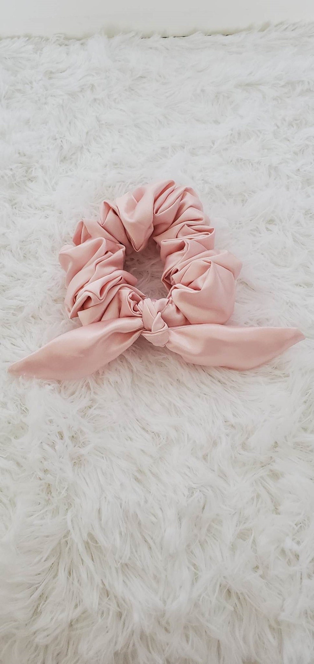 Detachable Pink Satin Bunny Ear Scrunchie - Etsy