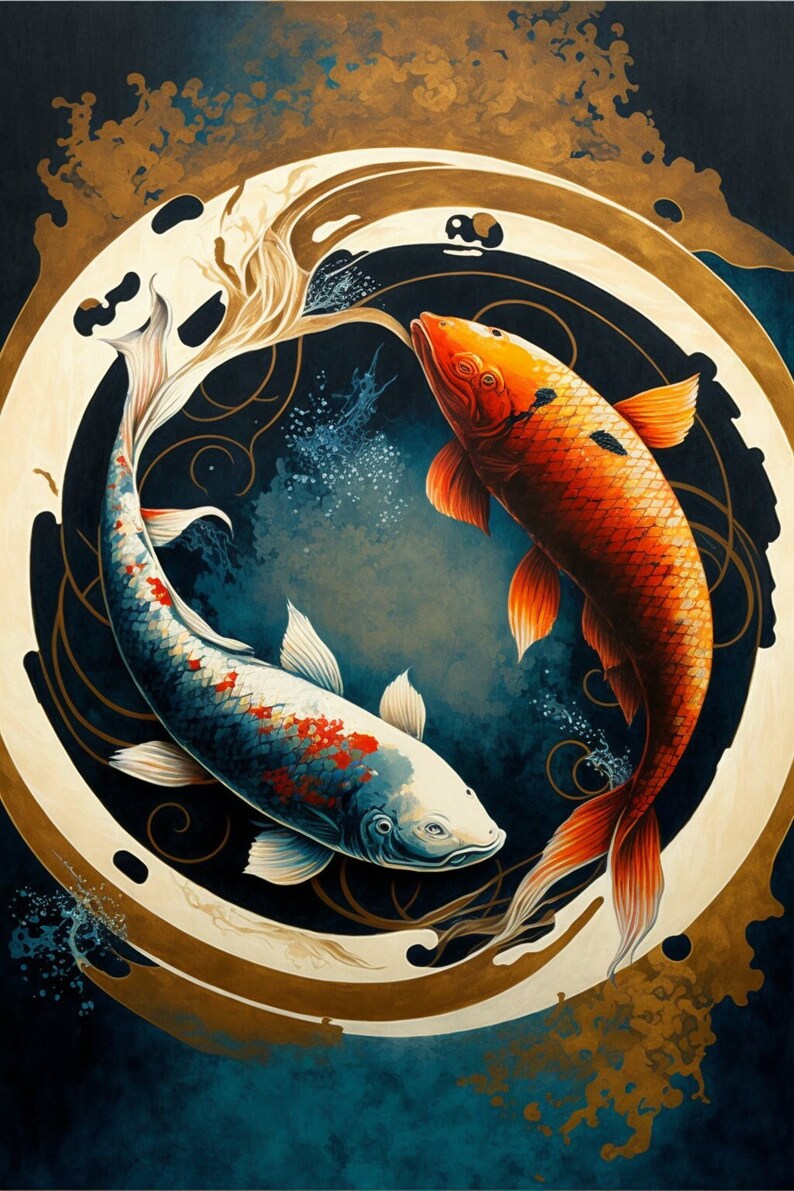 Set of 3 Koi Fish Wall Art Prints - Etsy