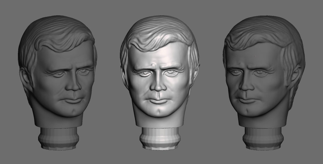 Kenner Six Dollar Man Custom 3D Printed Head for 1/9th Scale (aka 8 ...