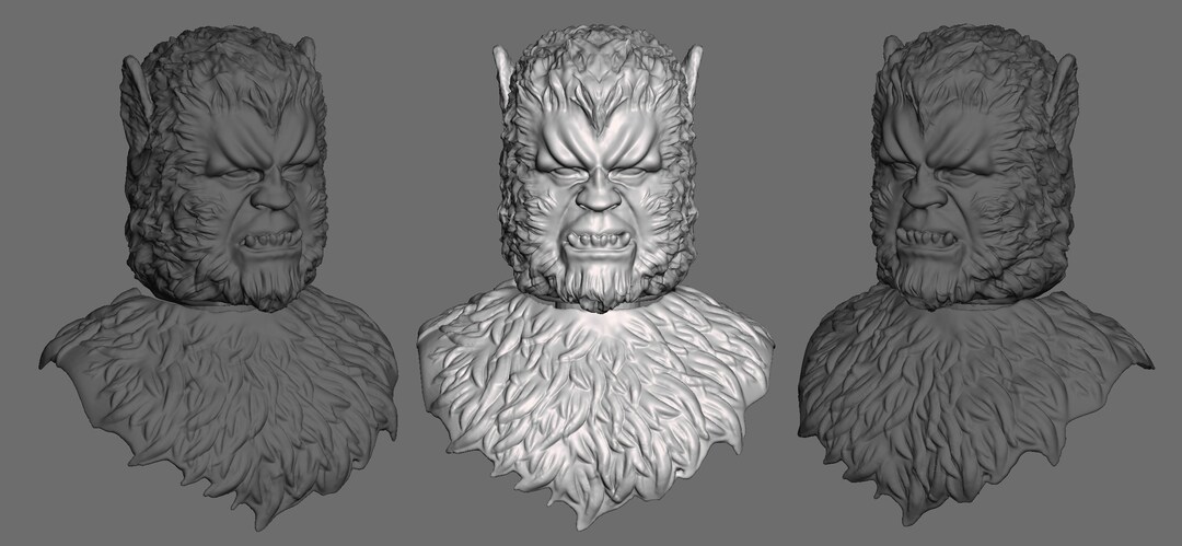 Cursed Werewolf Custom 8" 1/9th Scale 3D Printed Head and Chest ...