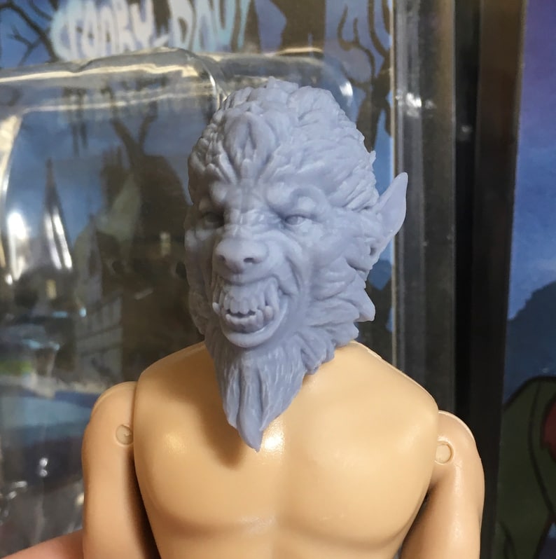Werewolf Custom 3D Printed Head for 1/9th Scale (aka 8 Inch) Action ...