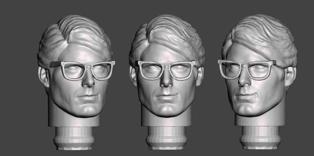 Mr. Clark Custom 3D Printed Head for 1/9th Scale (aka 8 Inch) Action ...