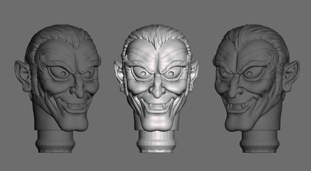 Vampire Smiling Custom 3D Printed Head for 1/9th Scale (aka 8 Inch ...
