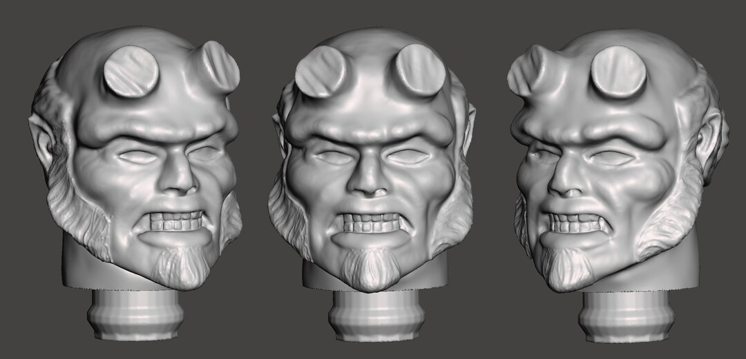 Hellboy Custom 3D Printed Head for 1/9th Scale (aka 8 Inch) Action ...