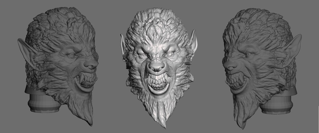Werewolf Custom 8 1/9th Scale 3D Printed Head - Etsy