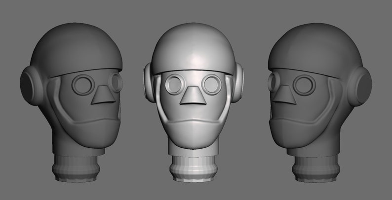 Theme Park Robot Custom 3D Printed Head for 1/9th Scale (aka 8 Inch ...