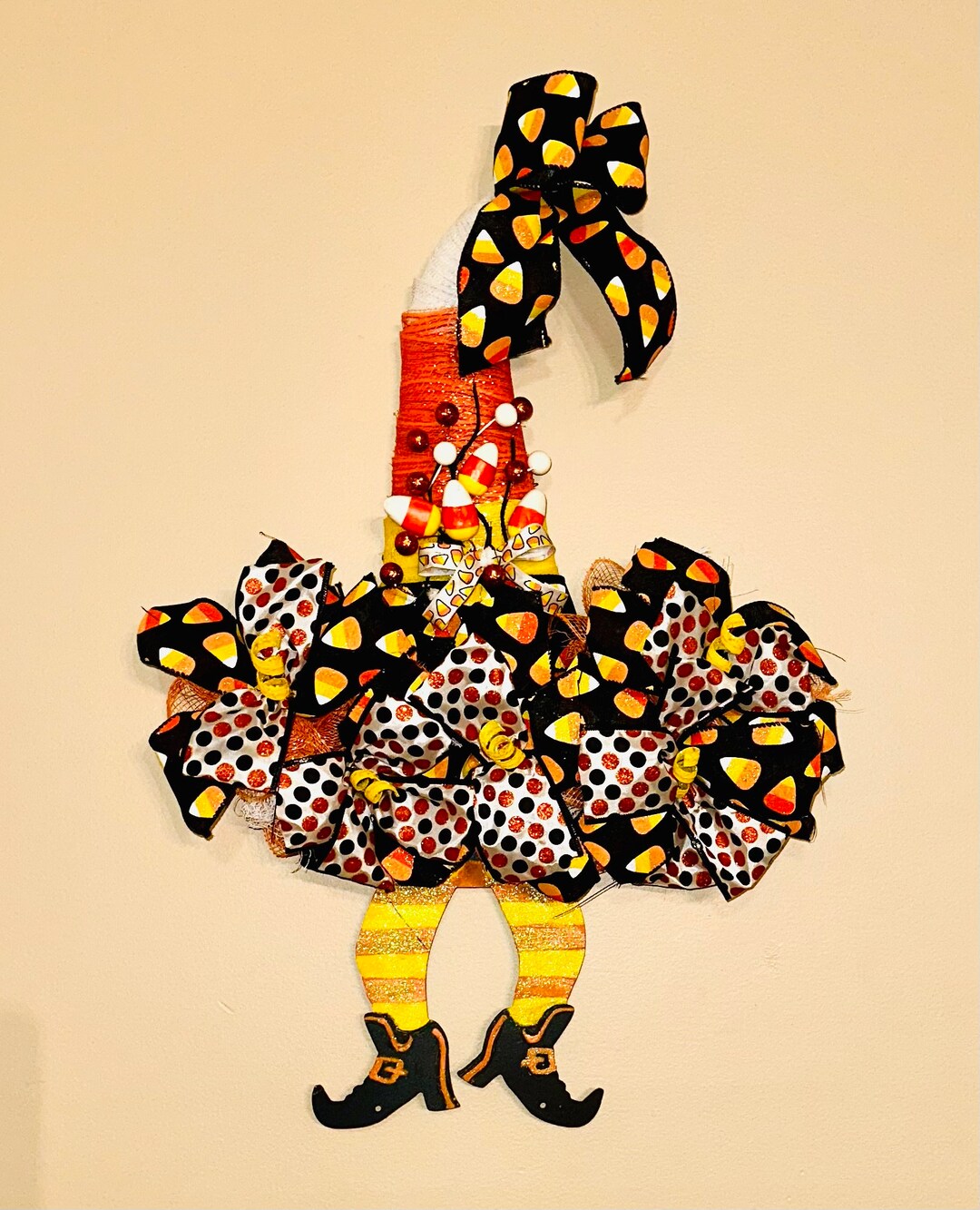 Candy Corn Witches Hat With Removable Legs. - Etsy