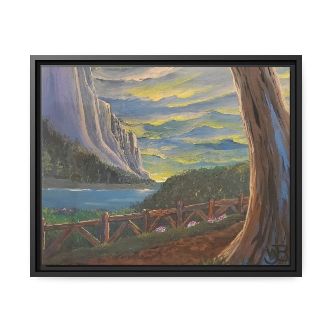 Mountainside Sunrise , 20x16, Acrylic Landscape Painting, Canvas Print ...