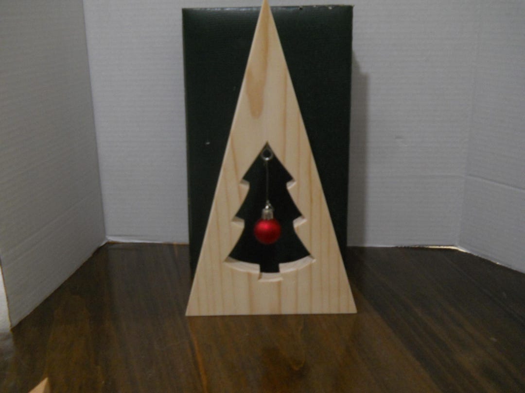 Wood Christmas Tree With Tree Cut-out and Ornament - Etsy